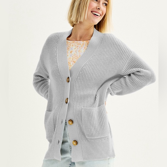 SO | Sweaters | Nwt Womens Shale Gray Oversized Boyfriend Cardigan Size ...